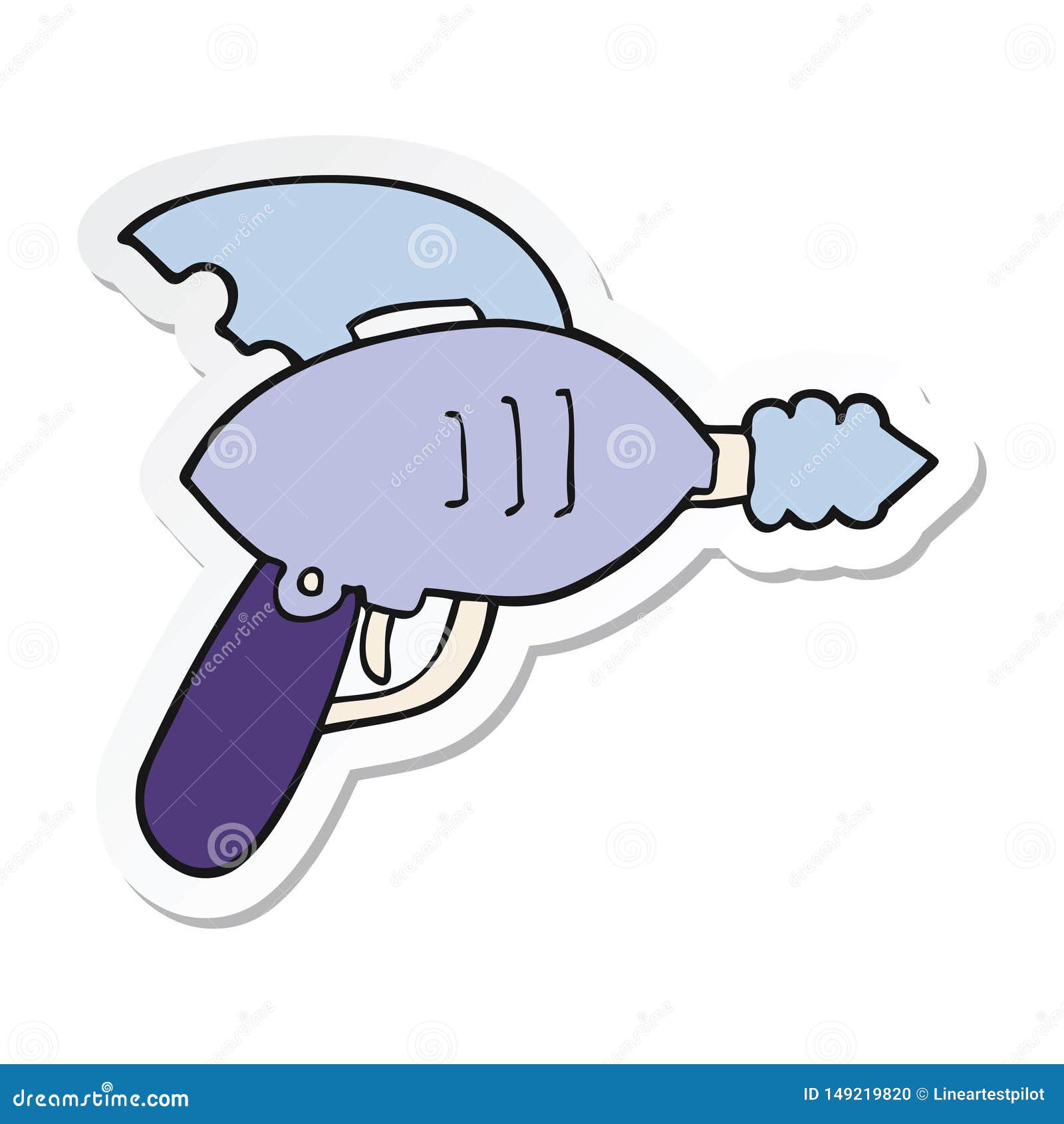 Sticker of a Cartoon Ray Gun Stock Vector - Illustration of sticker ...