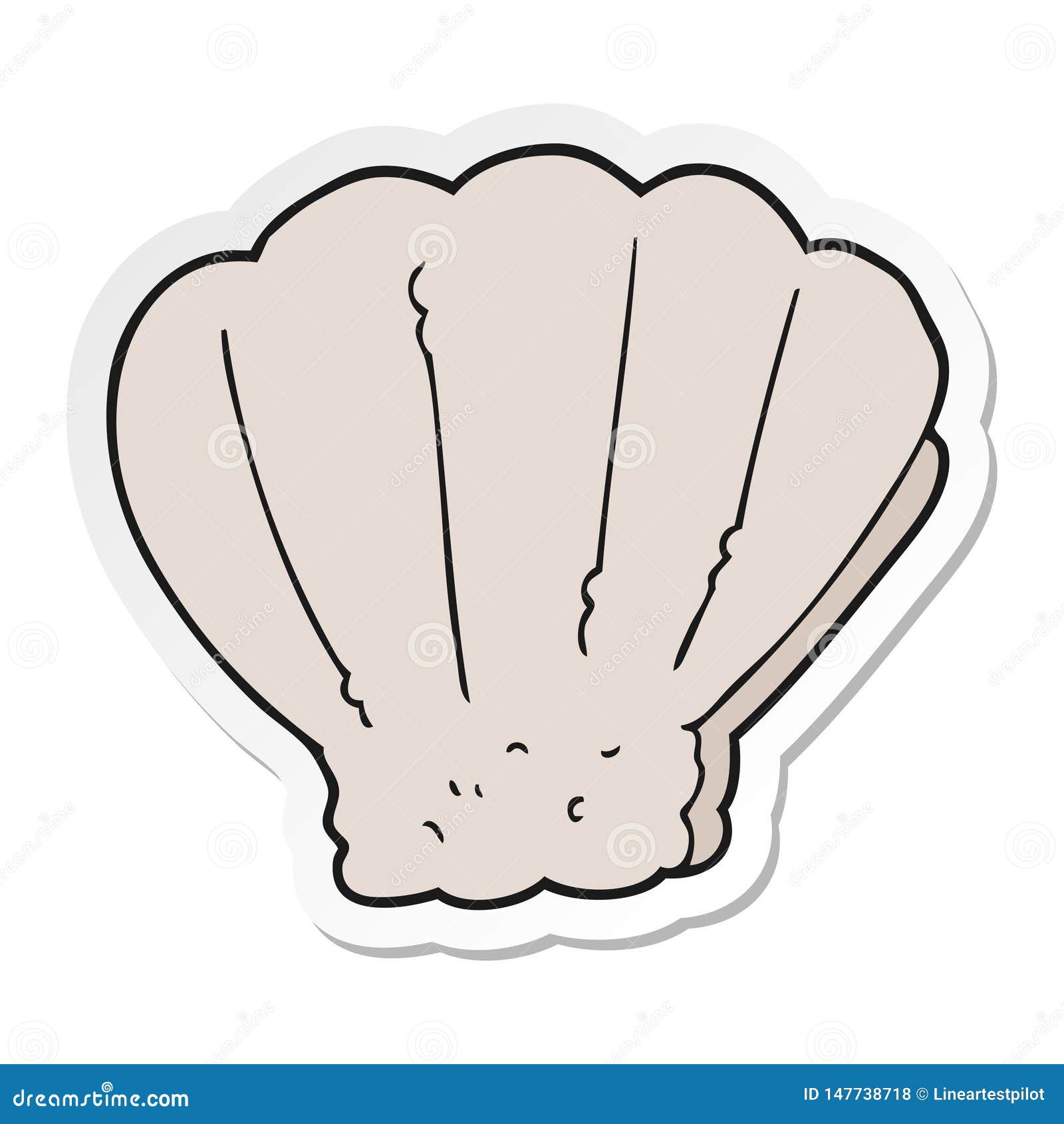 Sticker of a cartoon shell stock vector. Illustration of hand - 147738718