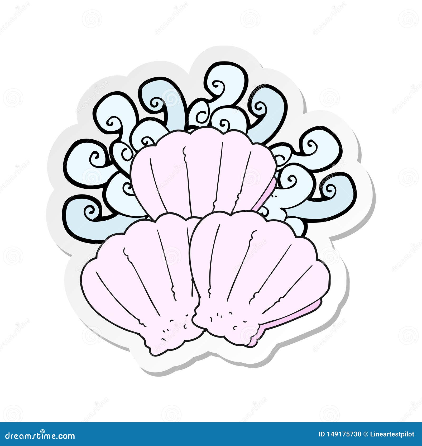 Sticker of a Cartoon Shells Stock Vector - Illustration of artwork ...