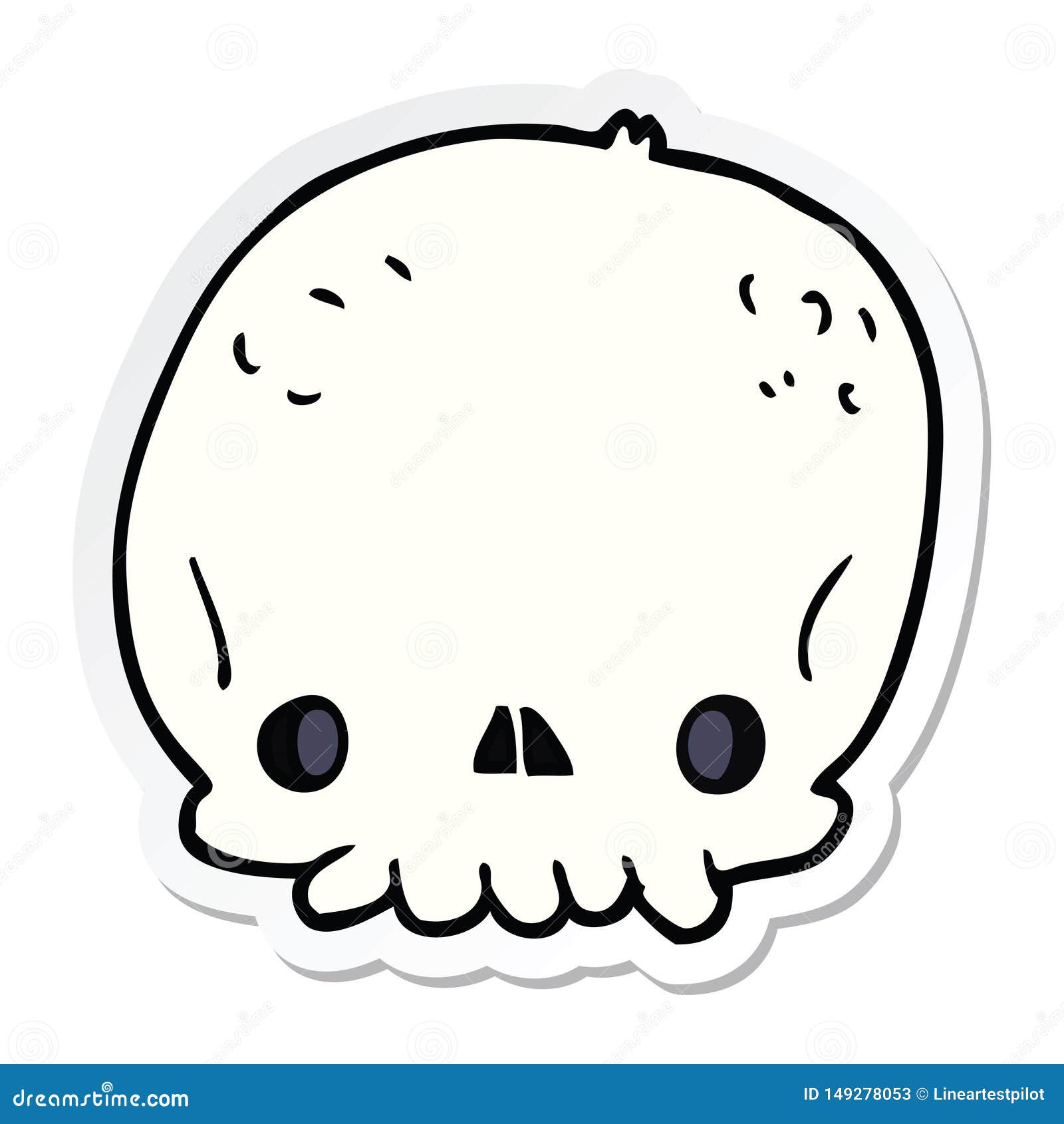Sticker of a cartoon skull stock vector. Illustration of quirky - 149278053
