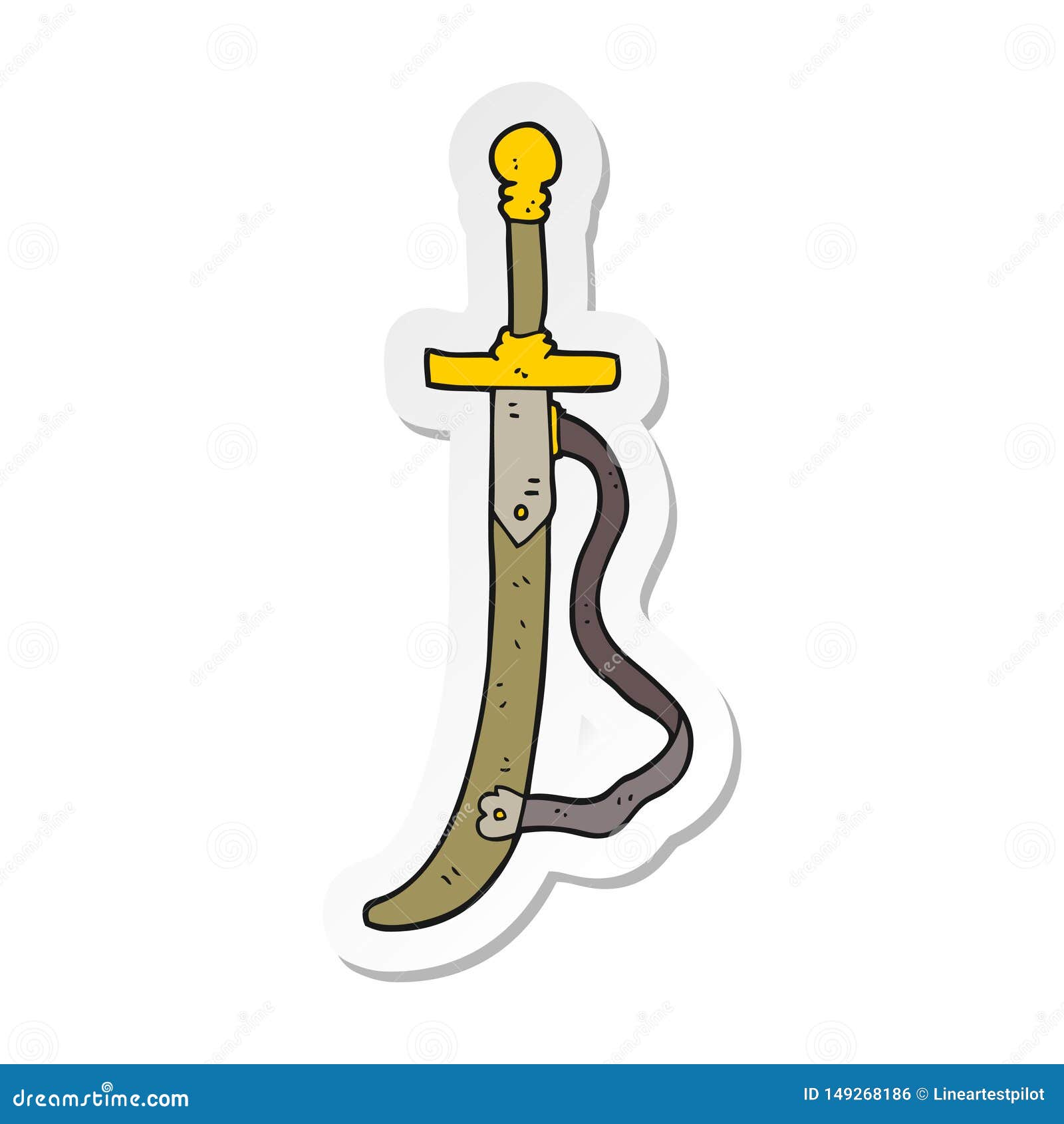 Sticker of a cartoon sword stock vector. Illustration of cartoon ...