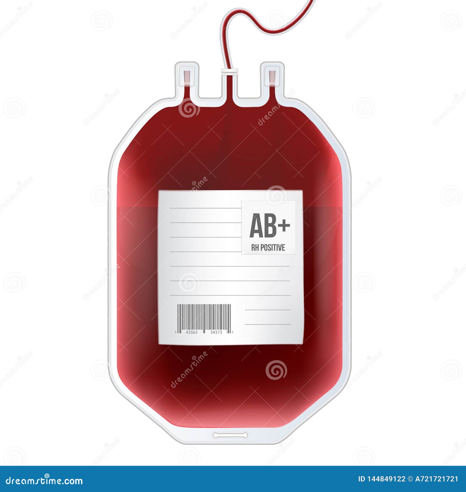Creative Illustration Of Blood Bag With Type, Plastic Container For ...