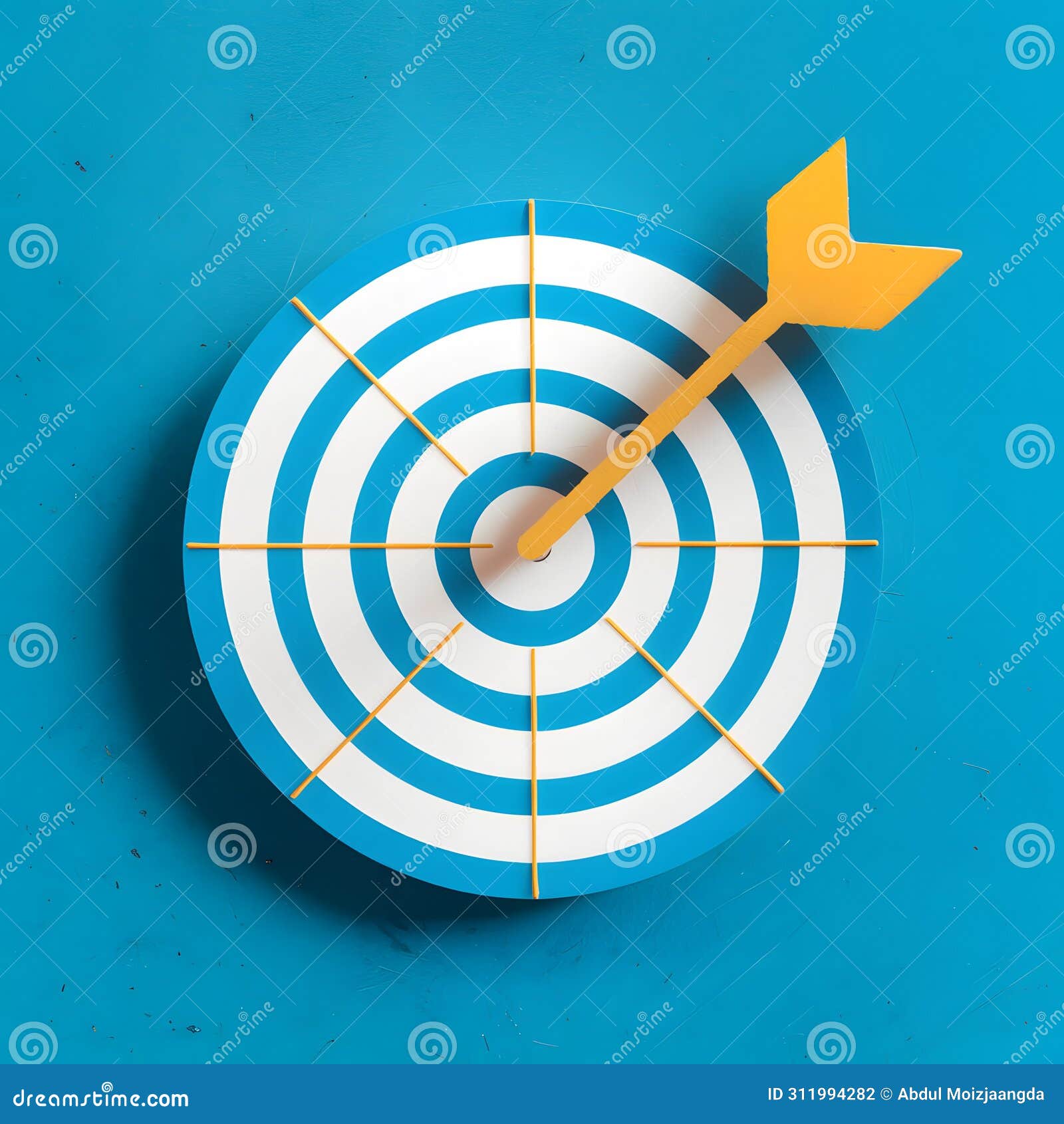 Creative Illustration Blue Target with Arrow Symbolizing Goal Setting ...