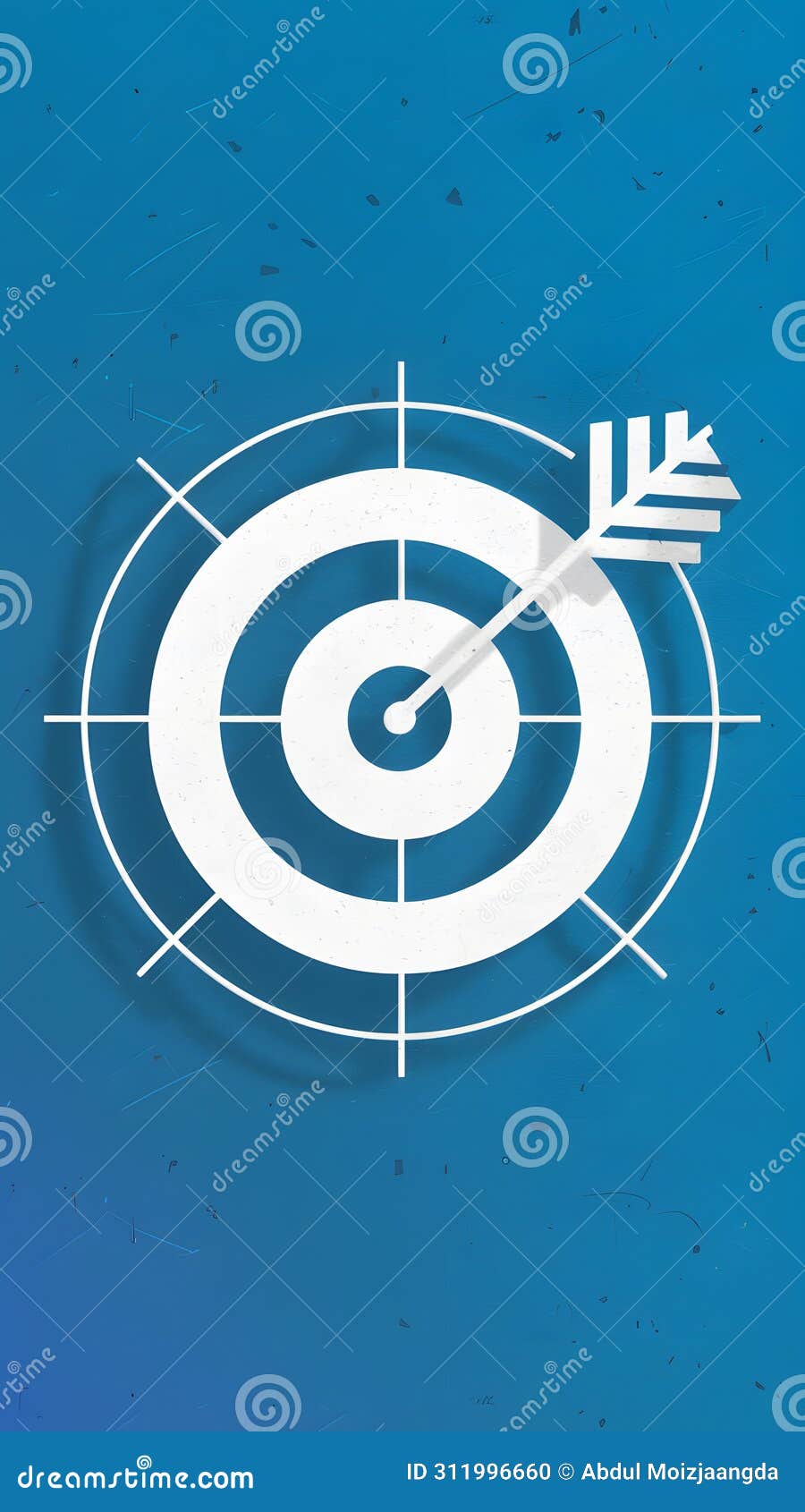 Creative Illustration Blue Target with Arrow Symbolizing Goal Setting ...
