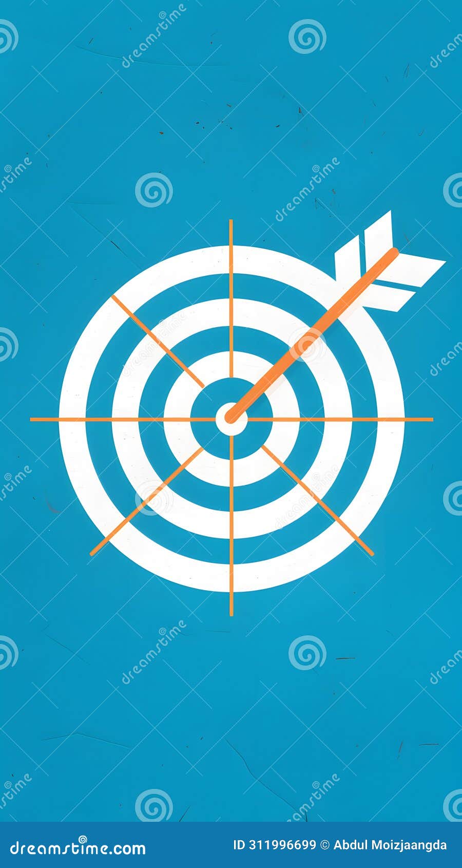 Creative Illustration Blue Target with Arrow Symbolizing Goal Setting ...