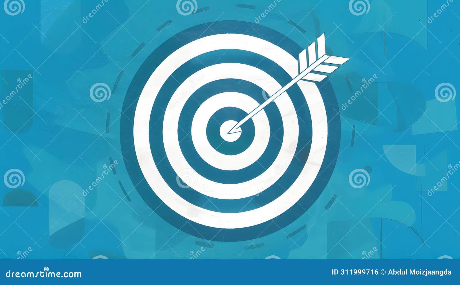 Creative Illustration Blue Target with Arrow Symbolizing Goal Setting ...