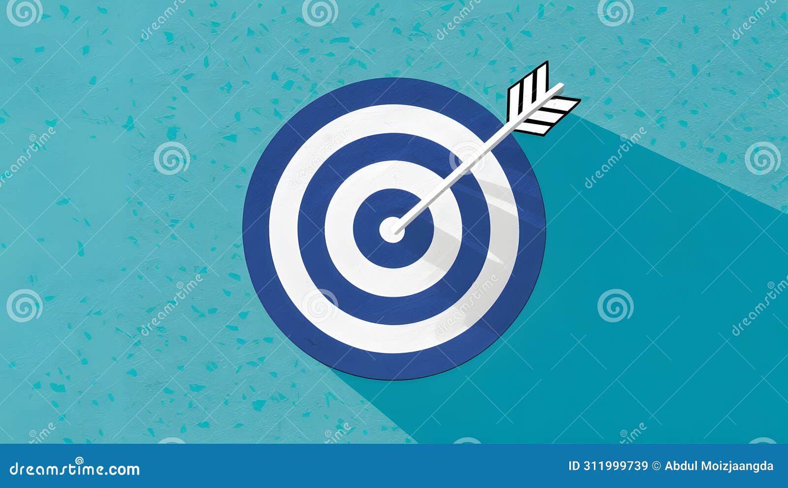 Creative Illustration Blue Target with Arrow Symbolizing Goal Setting ...