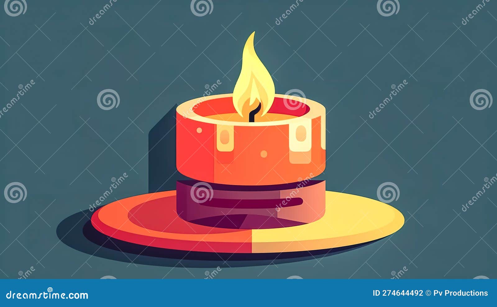 Creative Illustration with a Burning Candle, Generative AI. Stock ...