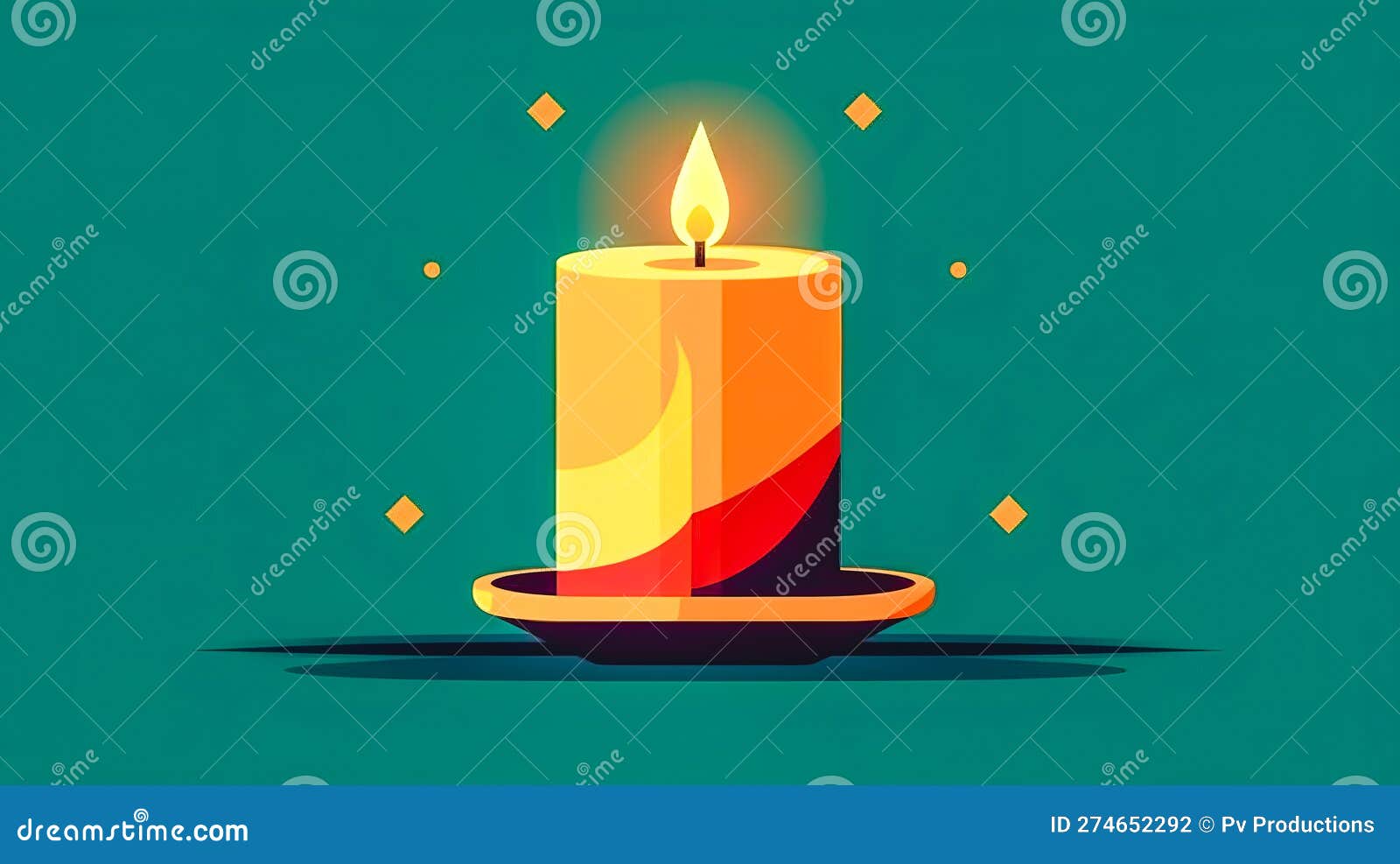 Creative Illustration with a Burning Candle, Generative AI. Stock ...