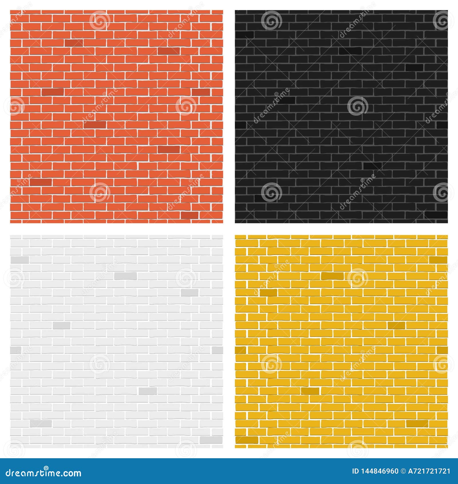 Creative Illustration of Color Brick Textures Collection. Art Design ...