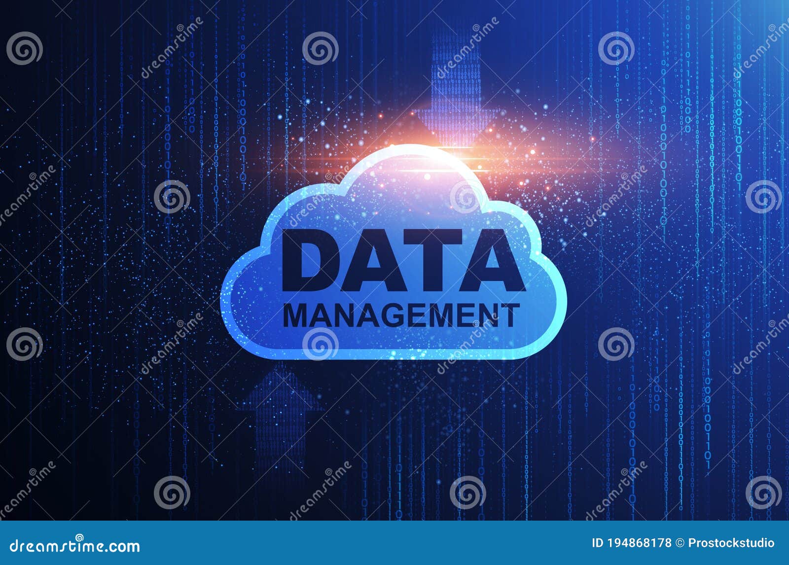 Creative Illustration for Data Management Concept with Storage Cloud ...