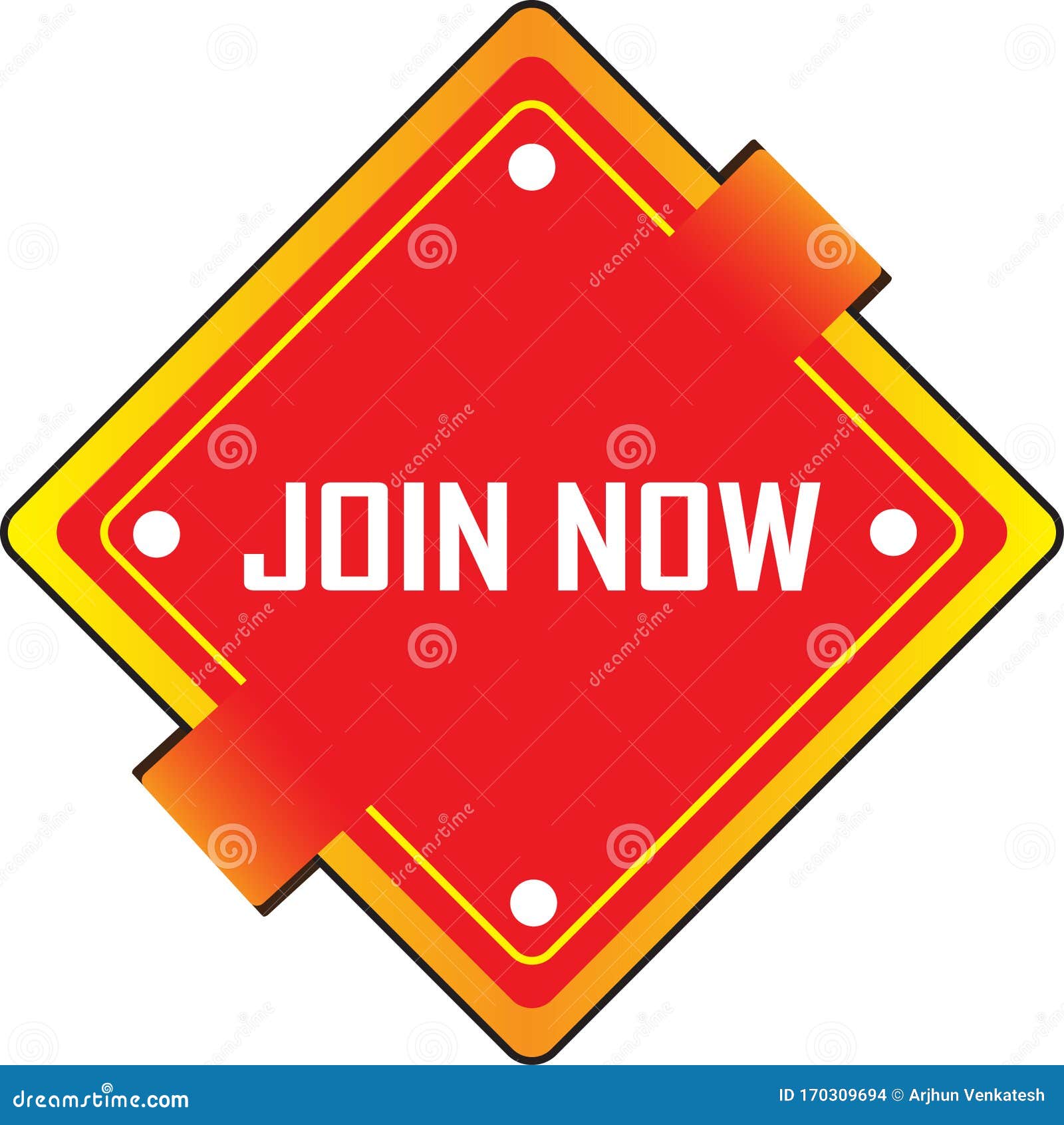 Illustration of Solution Join Now Button with Colourful Design Stock ...