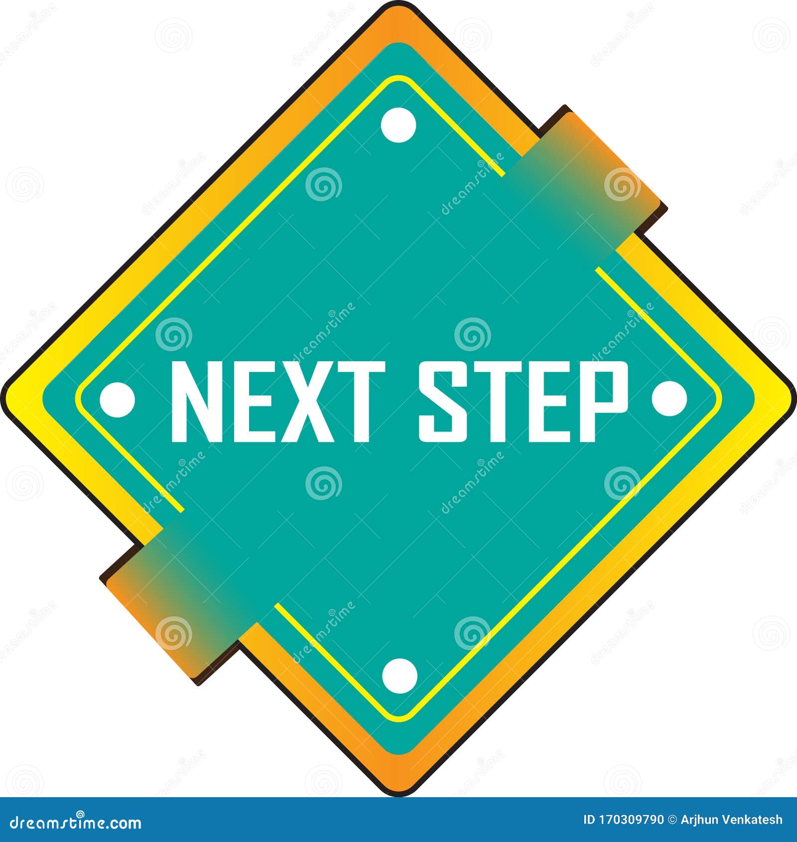 Illustration of Solution Next Step Button with Colourful Design Stock ...