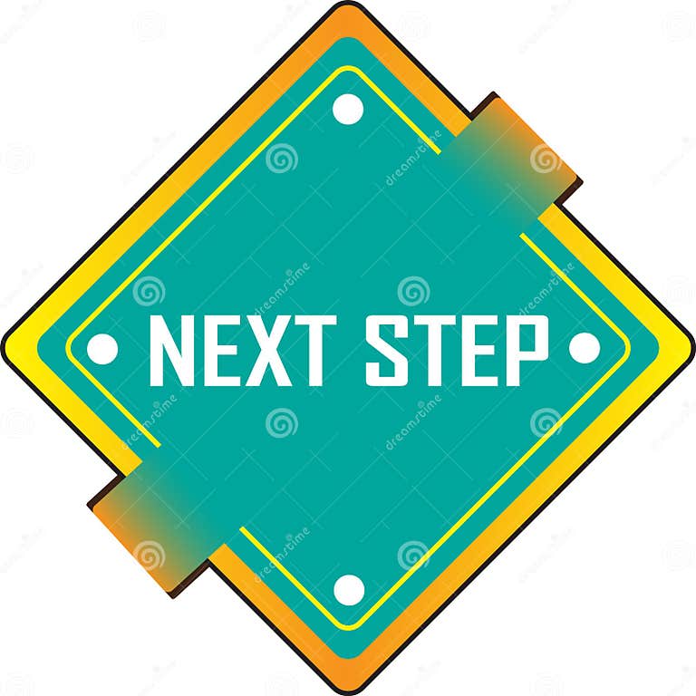 Illustration of Solution Next Step Button with Colourful Design Stock ...