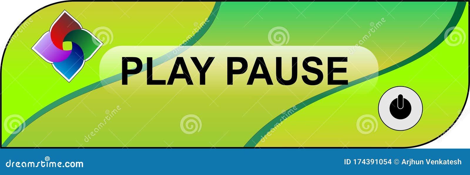 Illustration of Solution Play Pause Symbol with Colourful Design Stock ...