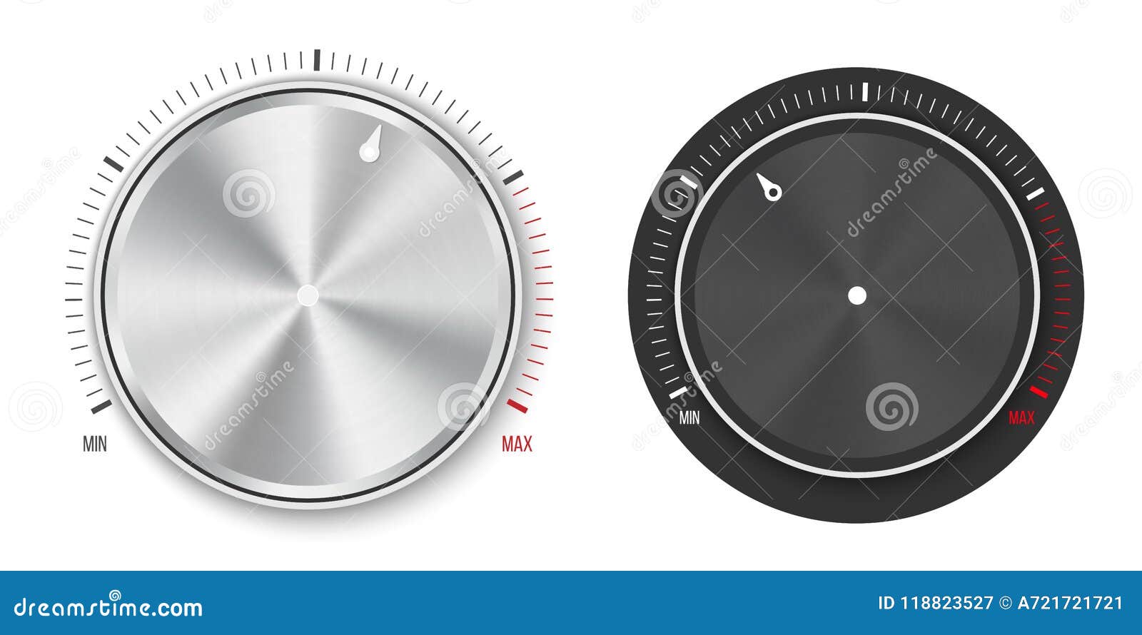 Creative Illustration of Dial Knob Level Technology Settings, Music ...