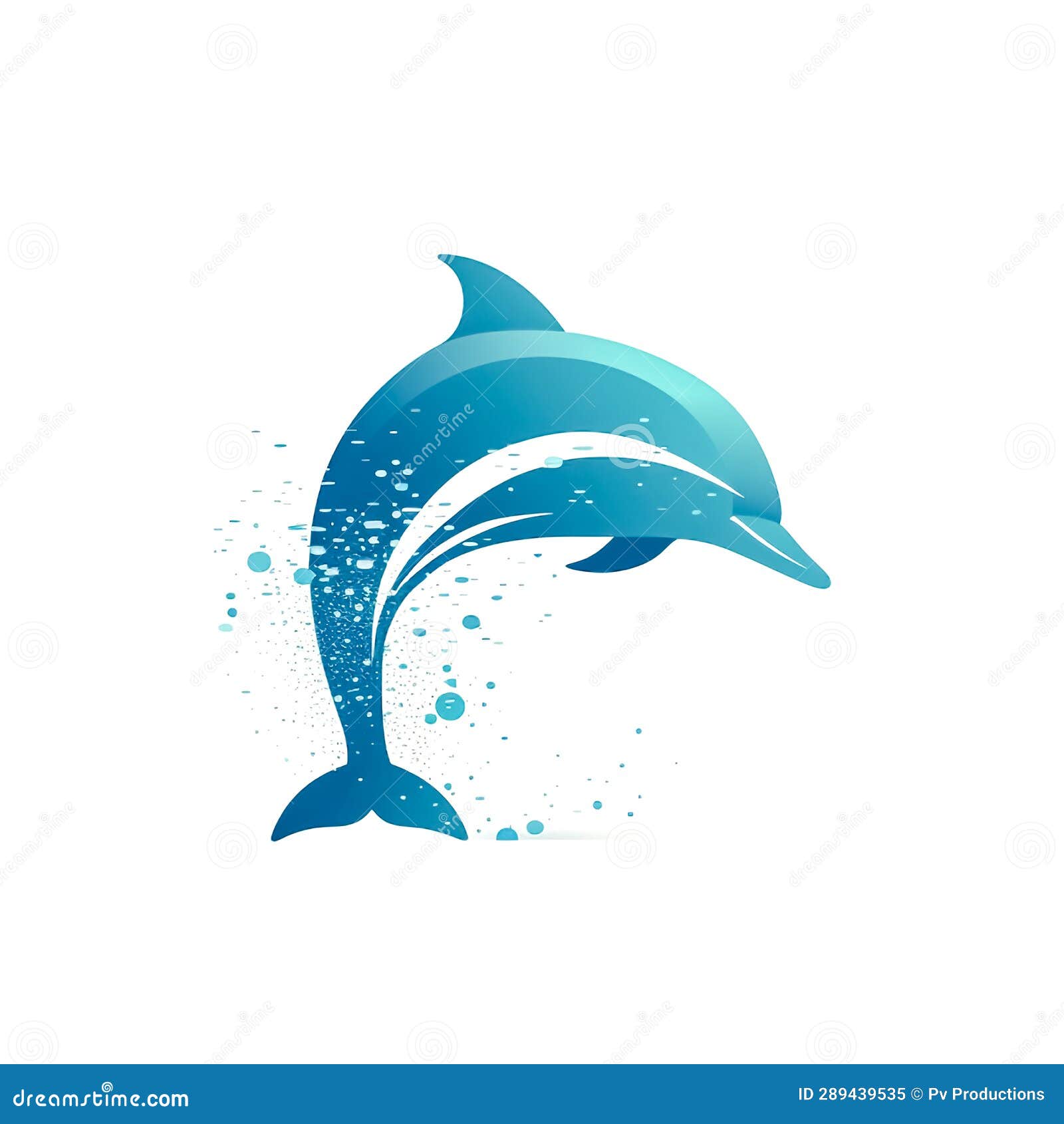 Creative Illustration with a Dolphin on a White Background, Generative ...
