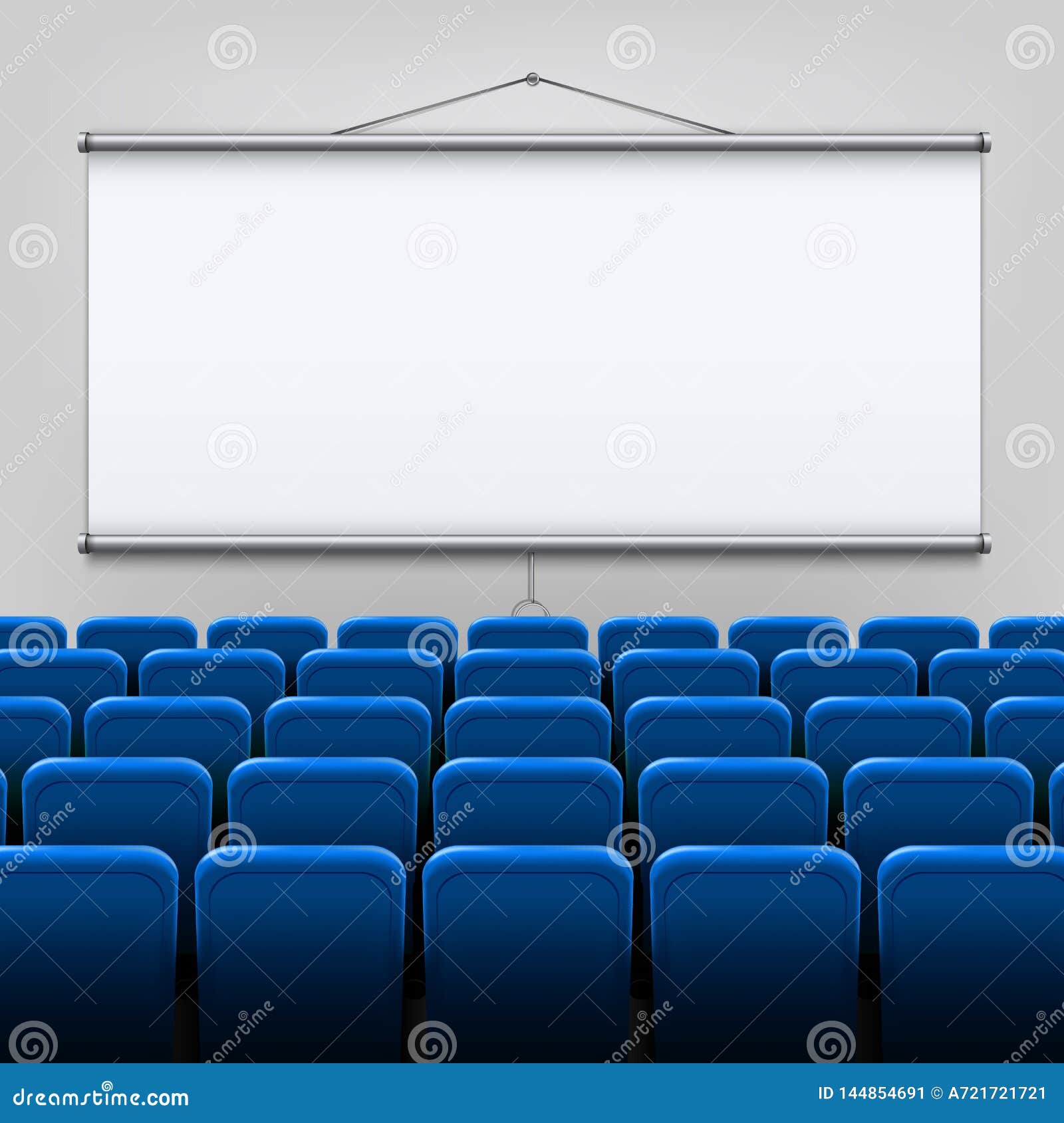 Creative Illustration Of Empty Meeting Projector Screen Isolated On ...