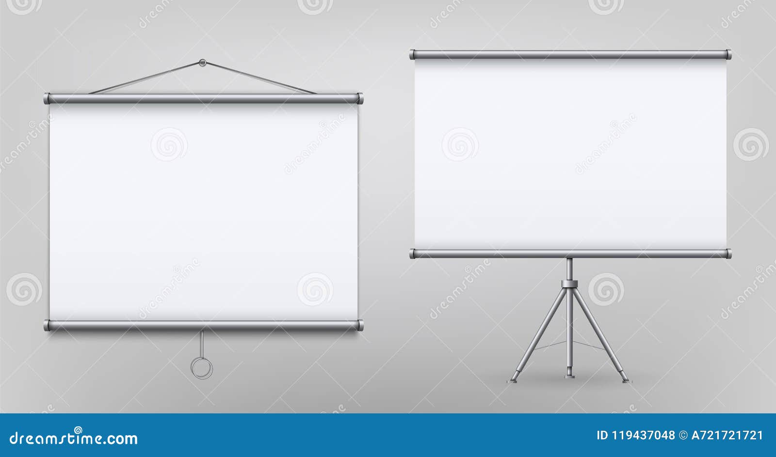 Creative Illustration of Empty Meeting Projector Screen Isolated on ...