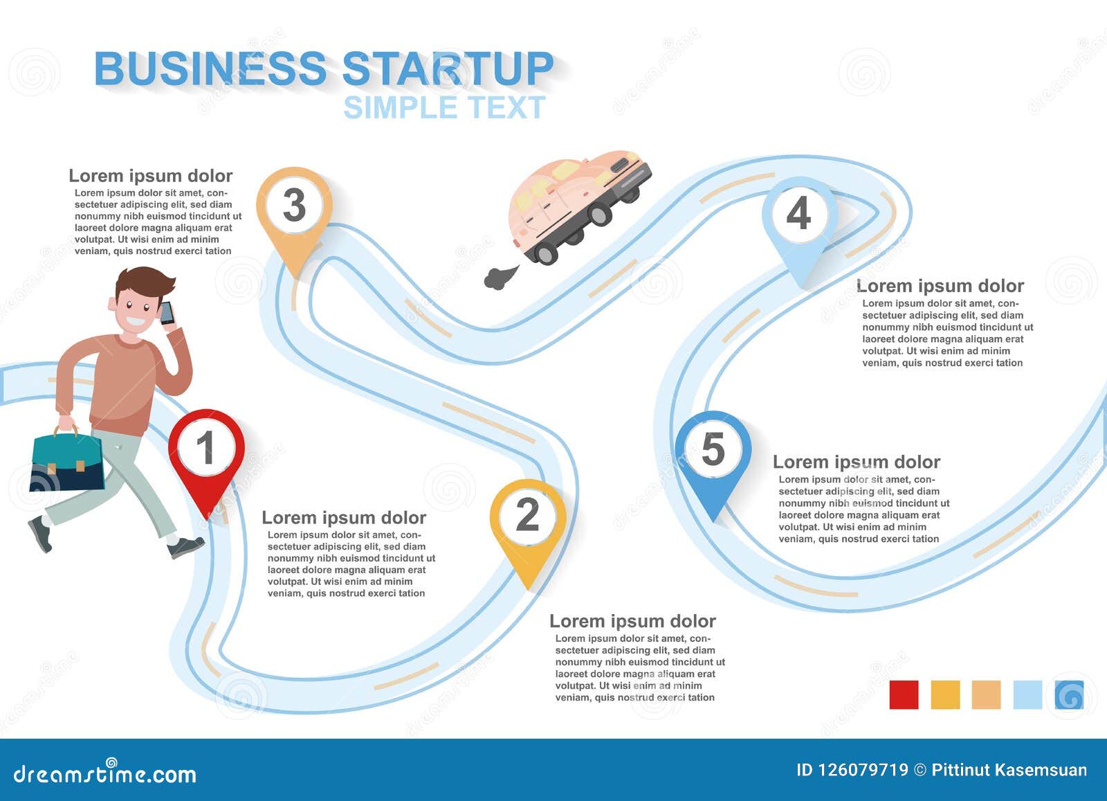 Creative Illustration Infographic Step by Step Start Your Business ...