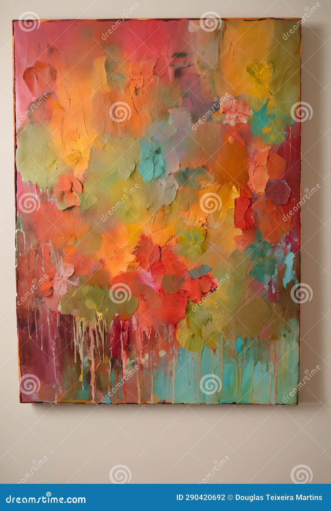Creative Illustration of a Multicolor Abstract Painting on an Exposed ...