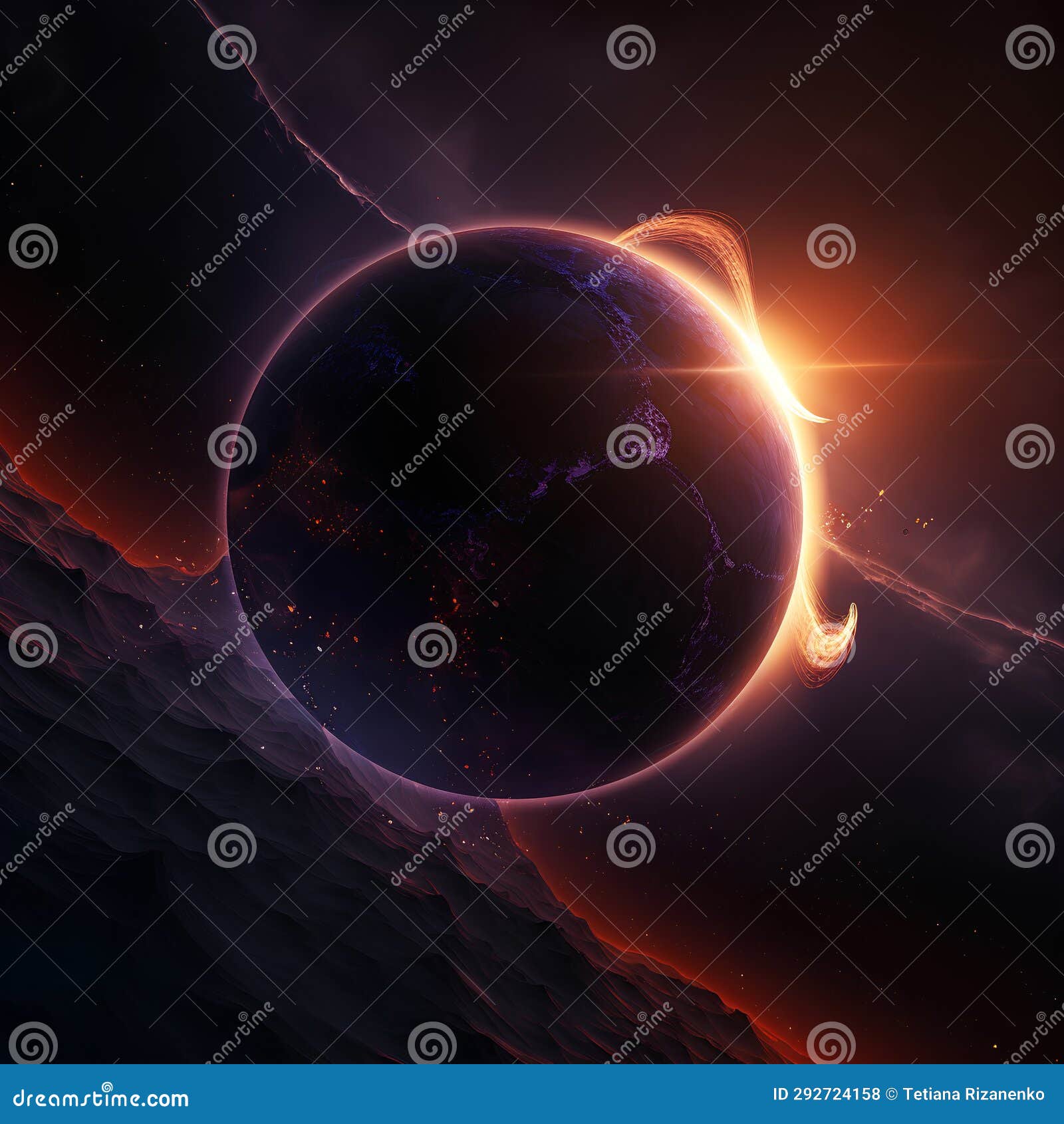 Creative Illustration of Natural Phenomenon of Eclipse Stock ...