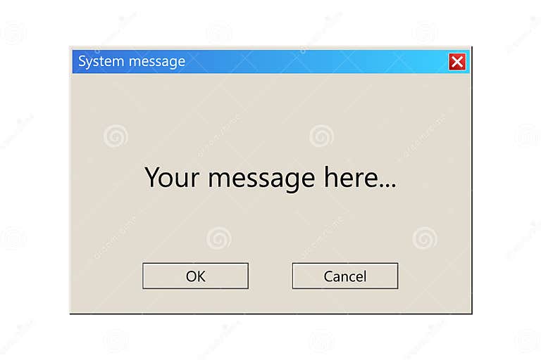 Creative Illustration of Operating System Message Template, Error ...