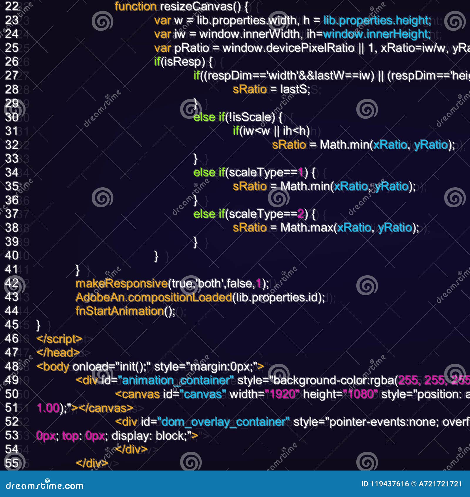 Creative Illustration of Programming HTML Code on Computer Screen ...
