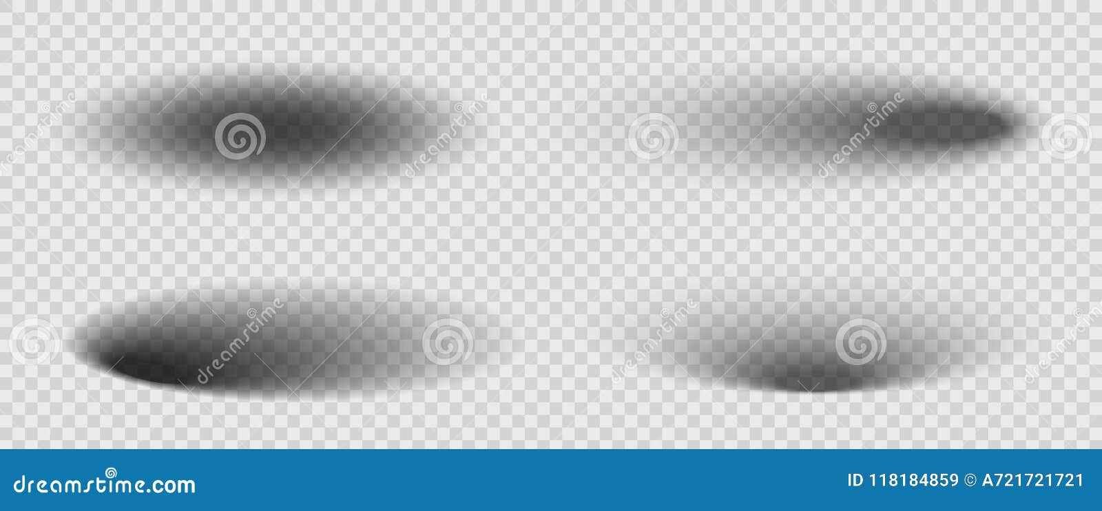 Creative Illustration of Round, Oval Shadow with Soft Edges Set on ...