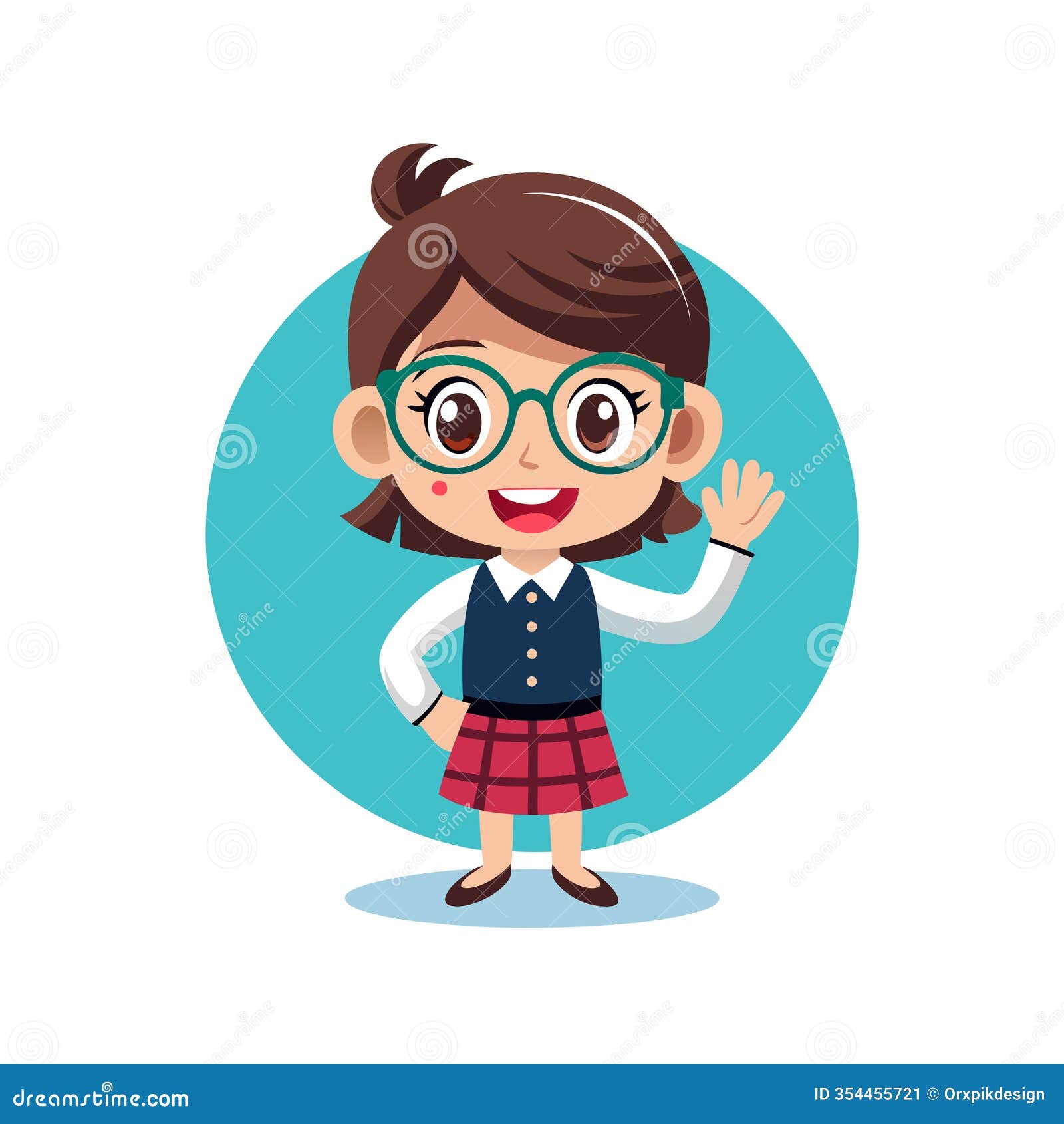 Smart Student Girl With Chemicals 2D Cartoon Character | CartoonDealer ...