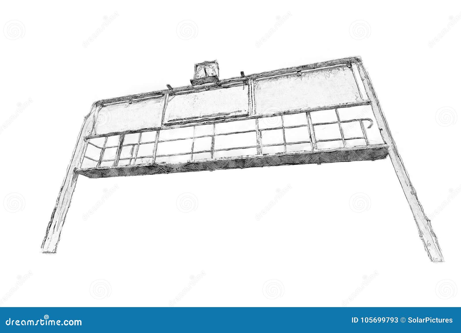 Creative Illustration - Stadium Scoreboard Isolated - Pencil Drawing ...