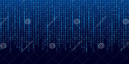 Creative Illustration of Stream of Binary Code. Computer Matrix ...