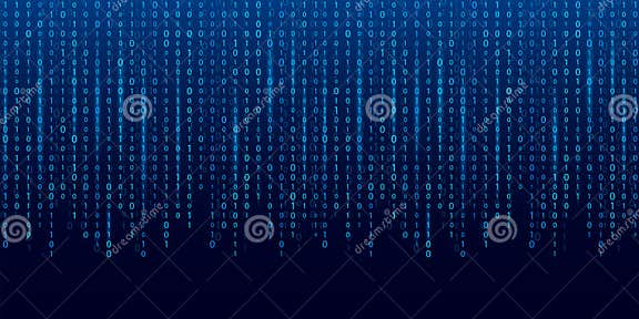 Creative Illustration of Stream of Binary Code. Computer Matrix ...