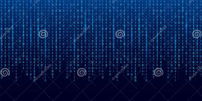 Creative Illustration of Stream of Binary Code. Computer Matrix ...