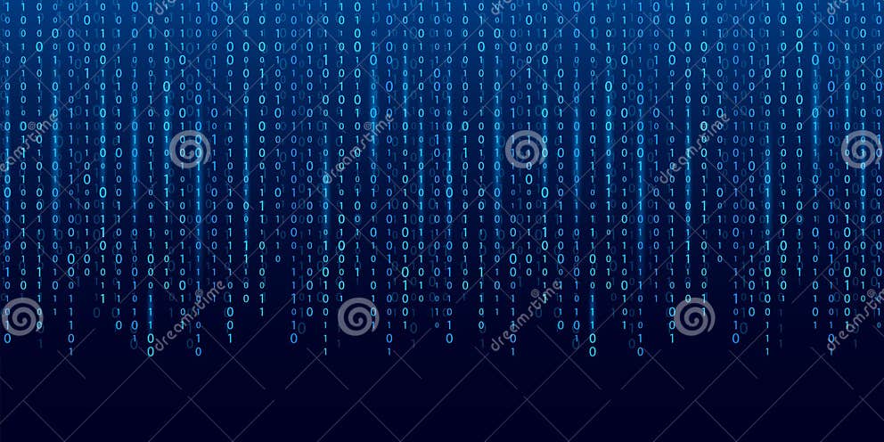 Creative Illustration of Stream of Binary Code. Computer Matrix ...