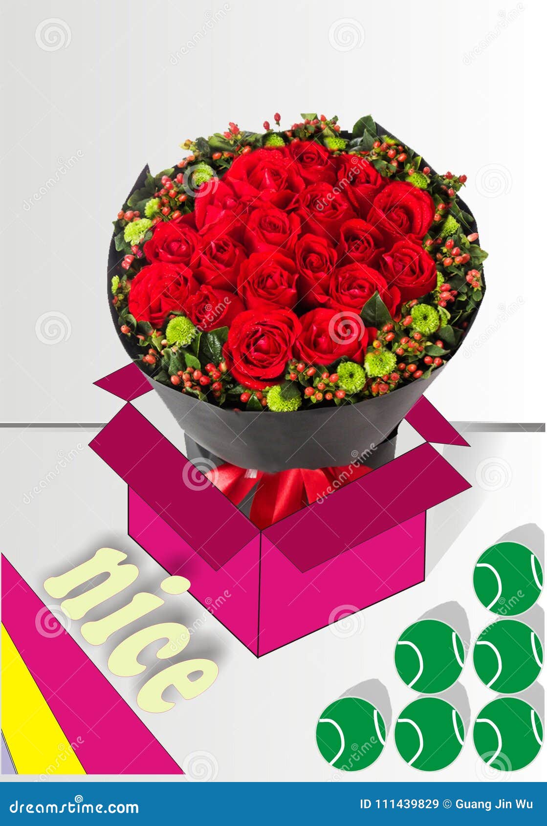 Some Red Rose and the Balls Editorial Stock Image - Illustration of ...