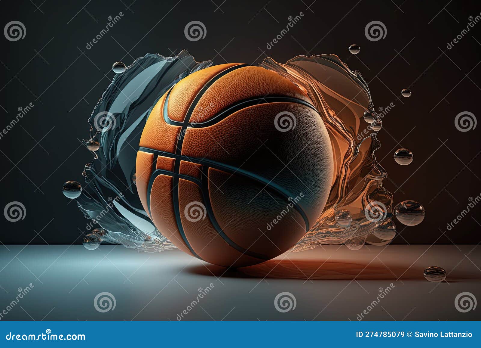 Creative Image Basketball with Outlines and Highlights Stock ...