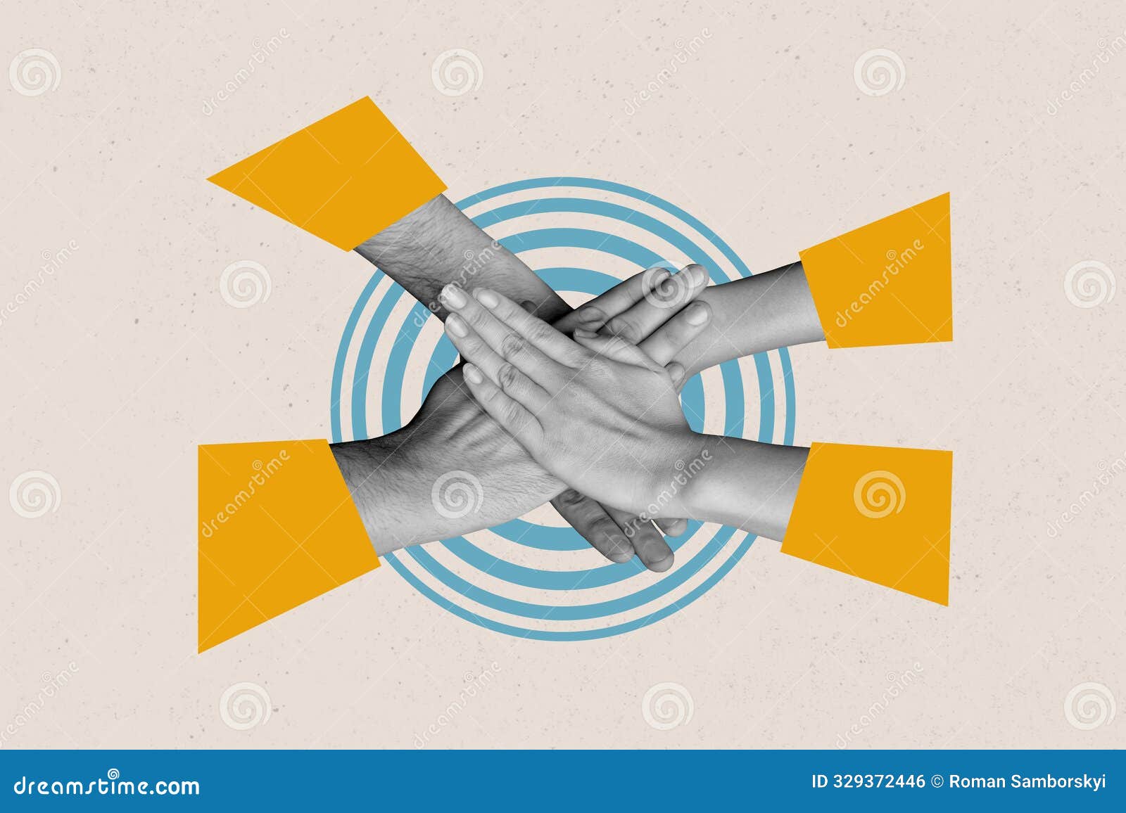 Creative Image Collage Human Hands Collaboration Unity Support Each ...