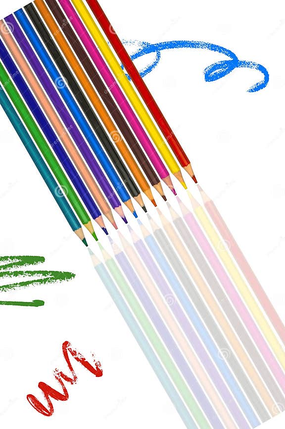 Creative Image with Different Colored Pencils and Strokes Stock Photo ...