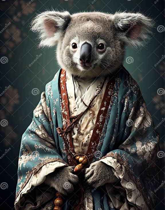 Koala in Kimono: Anthropomorphic Art Blending Australian Wildlife with ...