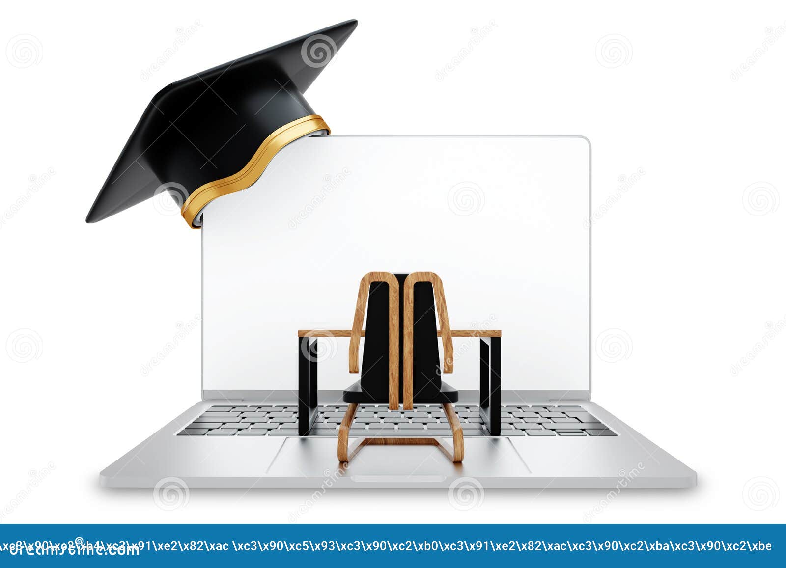 Creative Image, Online Education Concept, Laptop Study Desk and ...