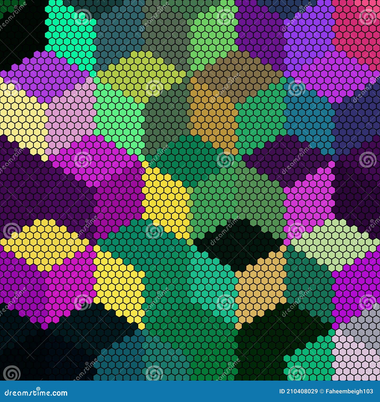 Creative Imagination of Hex Cubes Shapes Made by Hexagons. Honeycomb ...