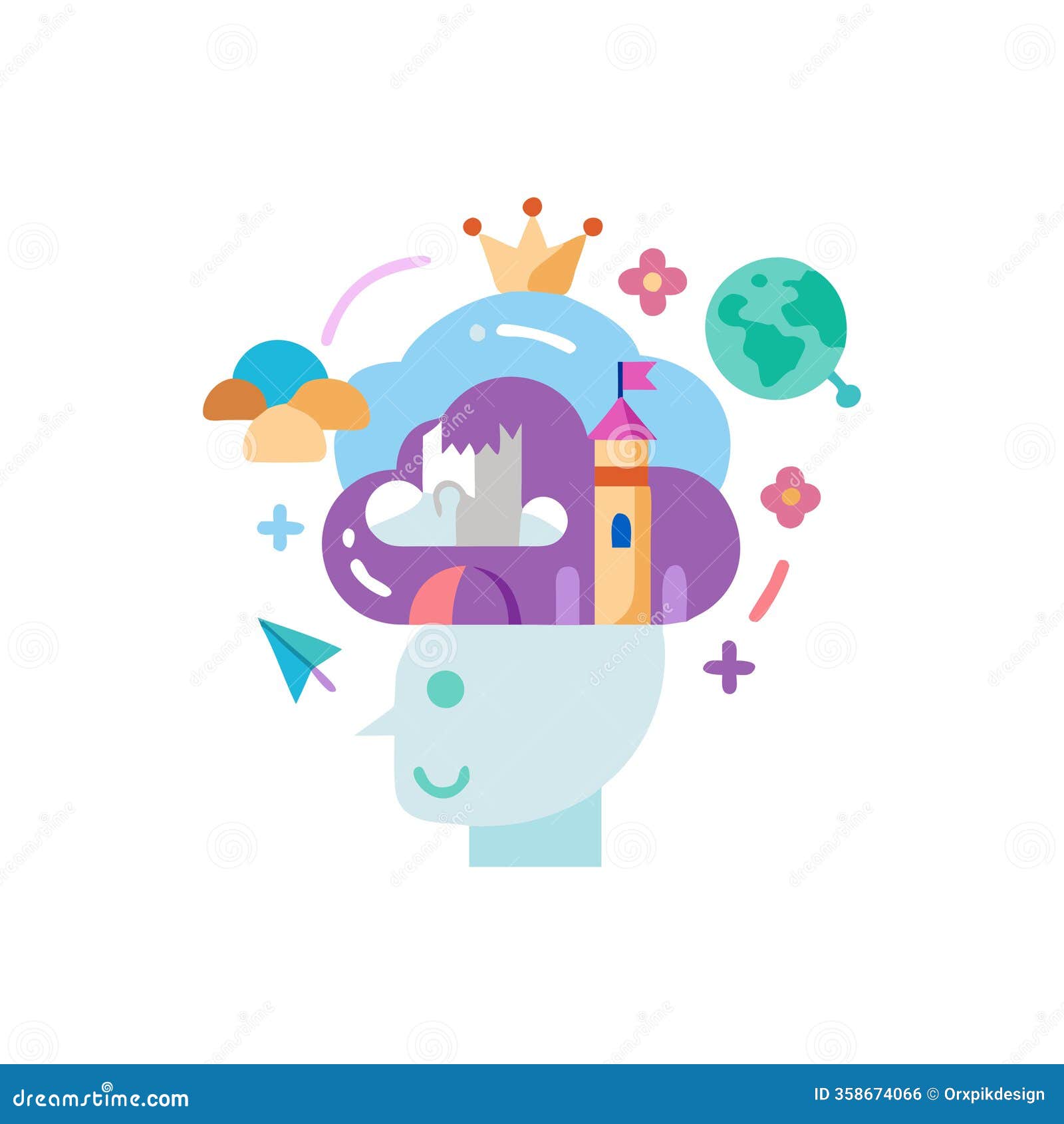 Creative Imagination. Thoughtful Person Thinking For Solution Gathering Ideas For Best Decision ...