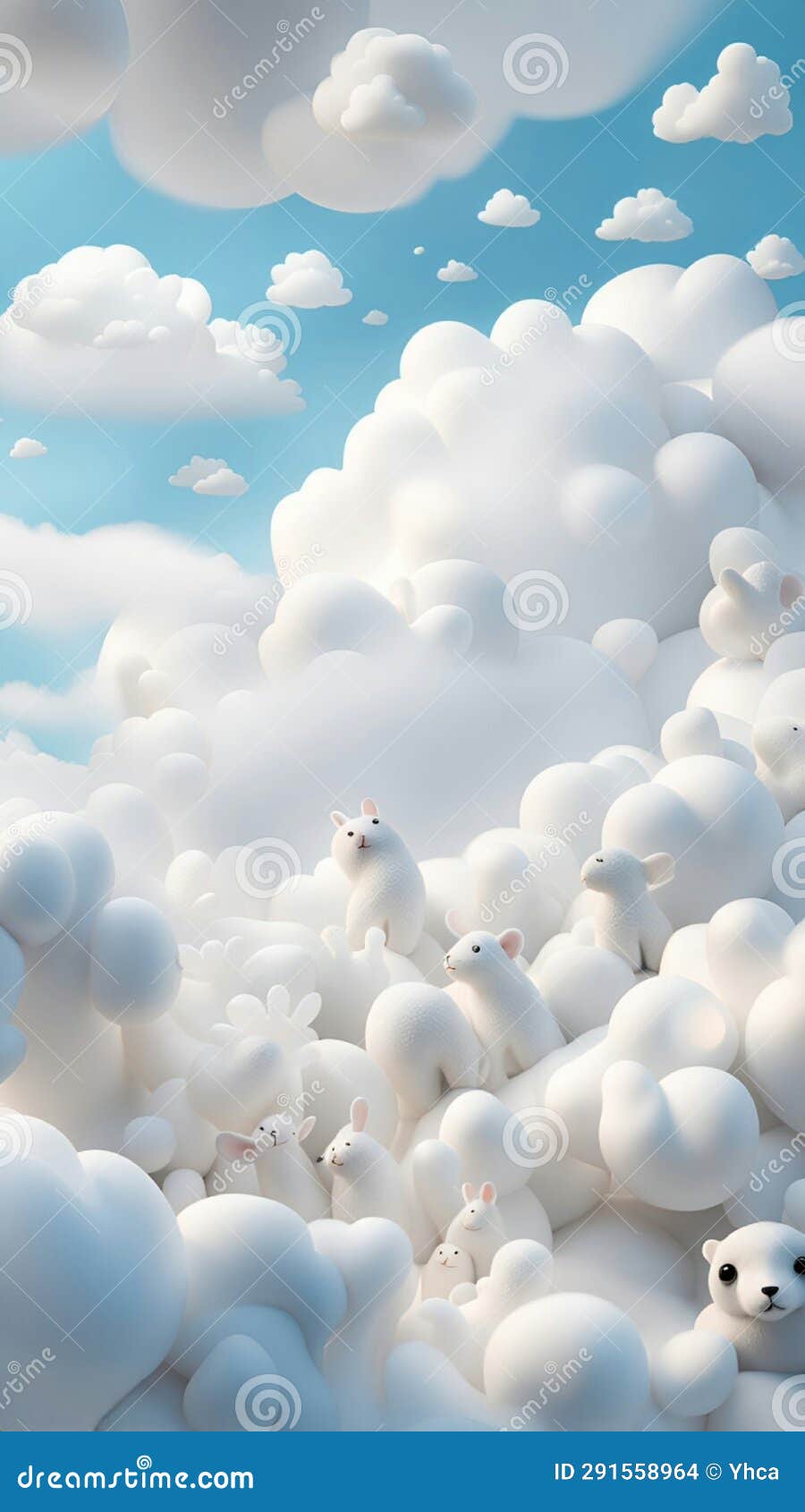 A Creative Imaginative Image of White Clouds Forming Shapes in the Sky ...