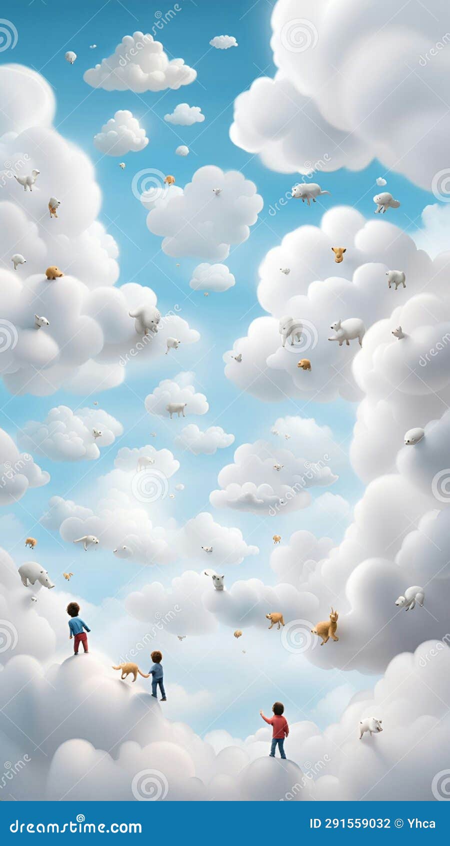 A Creative Imaginative Image of White Clouds Forming Shapes in the Sky ...