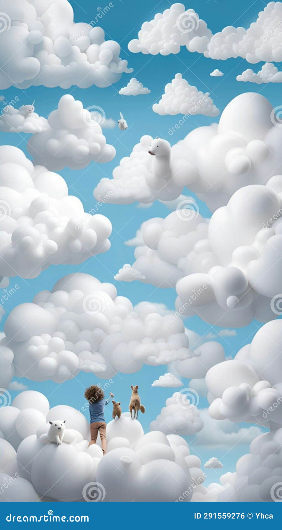 A Creative Imaginative Image of White Clouds Forming Shapes in the Sky ...