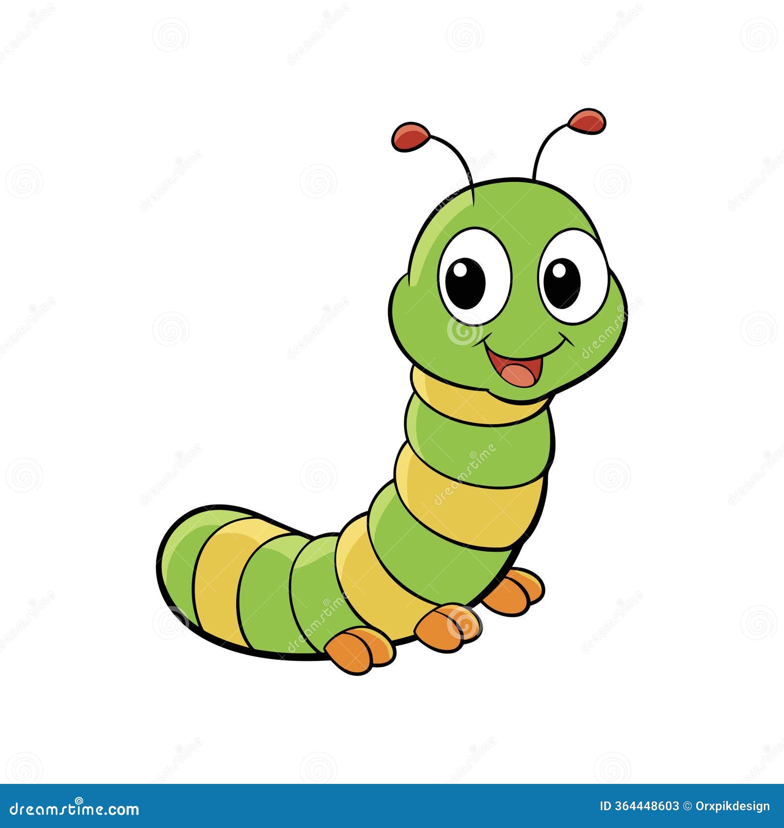 Inchworm Coloring Page For Kids Stock Photo | CartoonDealer.com #364448598