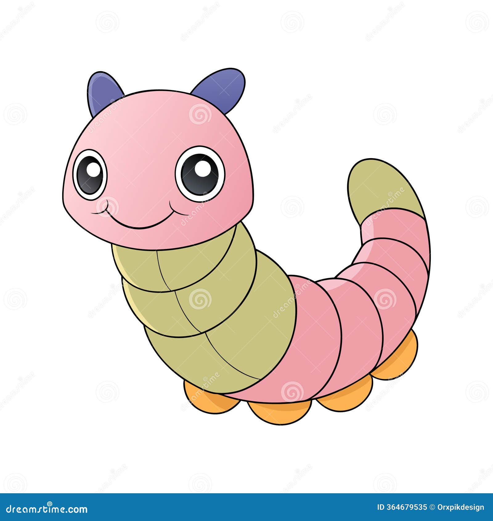 Inchworm Coloring Page For Kids Stock Photo | CartoonDealer.com #364448598