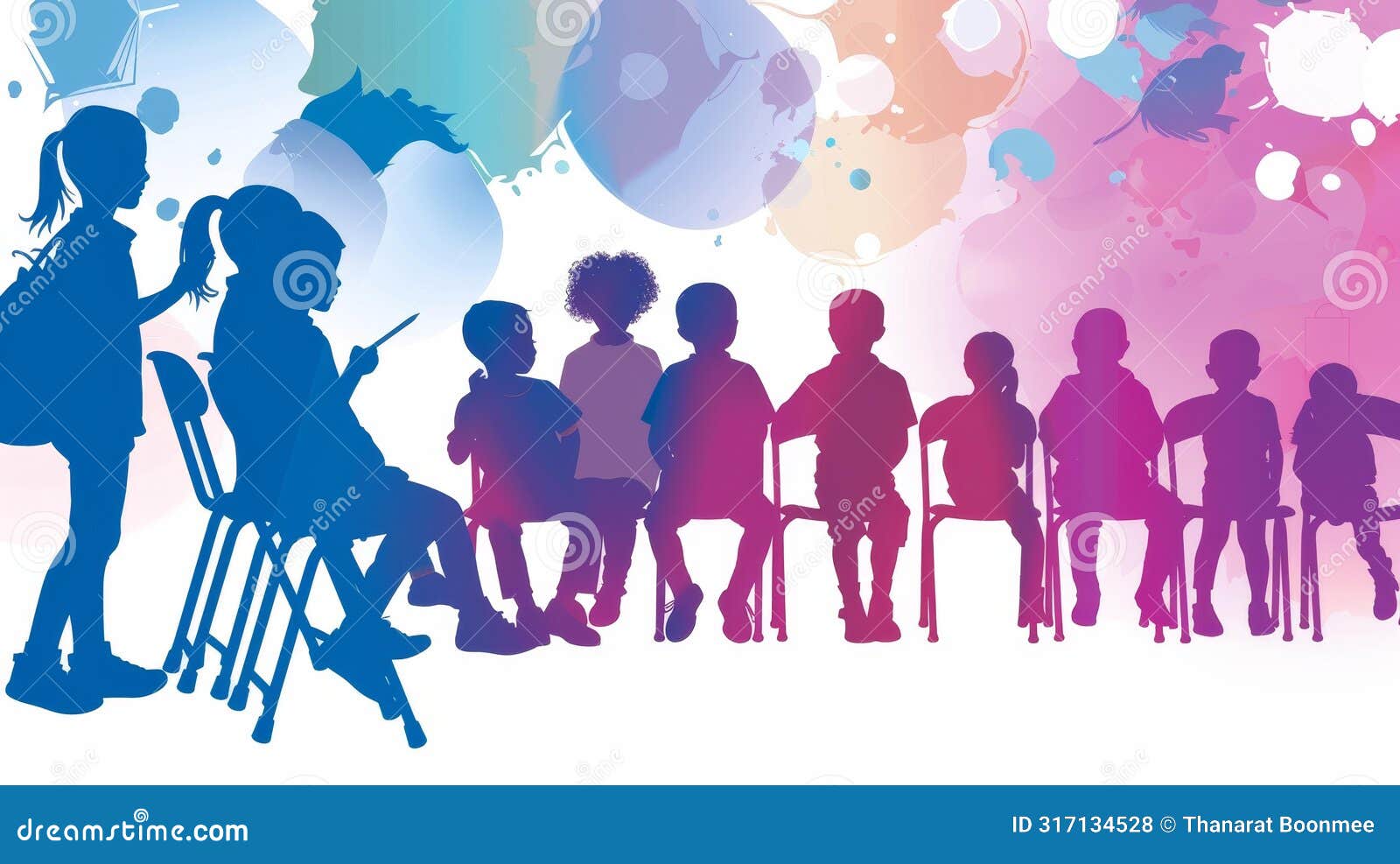 Background Design Featuring Diverse Students and Teachers, Ai Generated ...