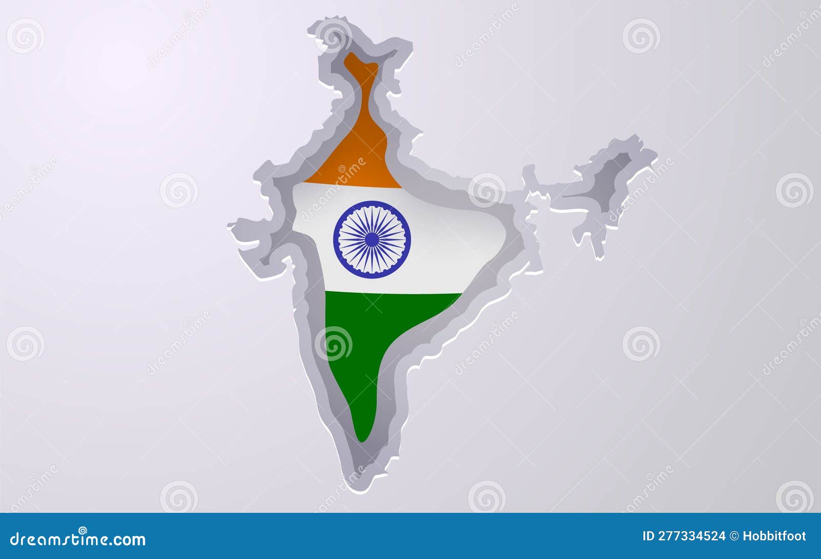 Creative India Map with Flag Colors in Paper Cut Style. Stock Vector ...